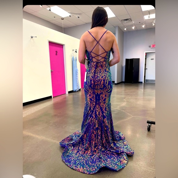 Ashley Lauren | Dresses | Ashley Lauren Purple Sparkle Prom Dress ...